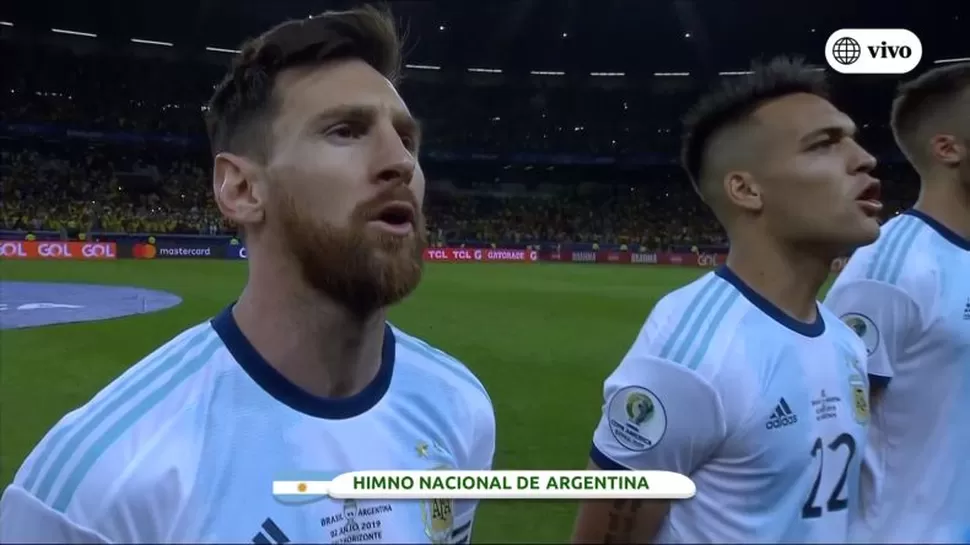Brasil vs. Argentina: Messi volvió a cantar el himno en la Copa América ...