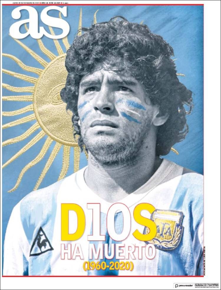 Maradona Diarios Del Mundo Le Dedican Sus Portadas A Diego Tras Su