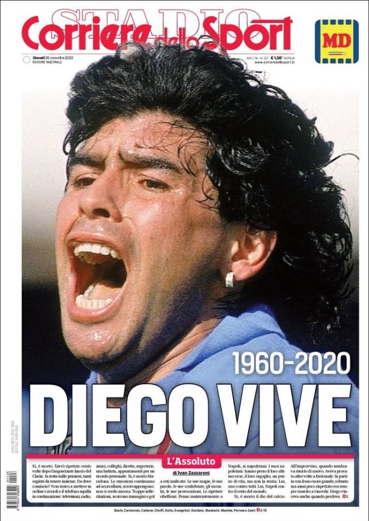 Maradona Diarios Del Mundo Le Dedican Sus Portadas A Diego Tras Su